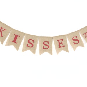 Kisses Banner, Happy Valentines Day Banner, Valentines Day Decor ...