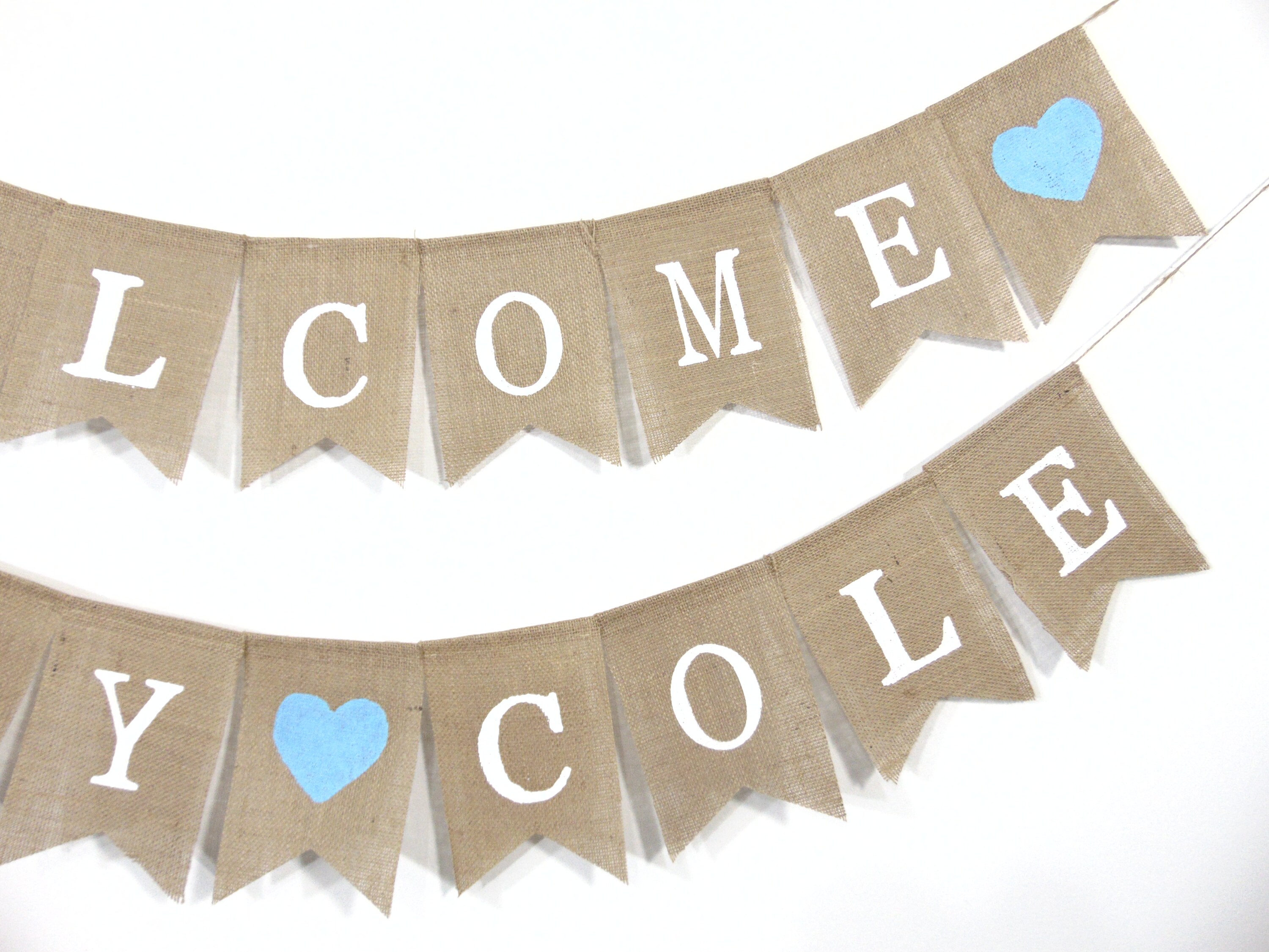 Welcome Baby Banner Burlap Baby Banner Baby Shower - Etsy