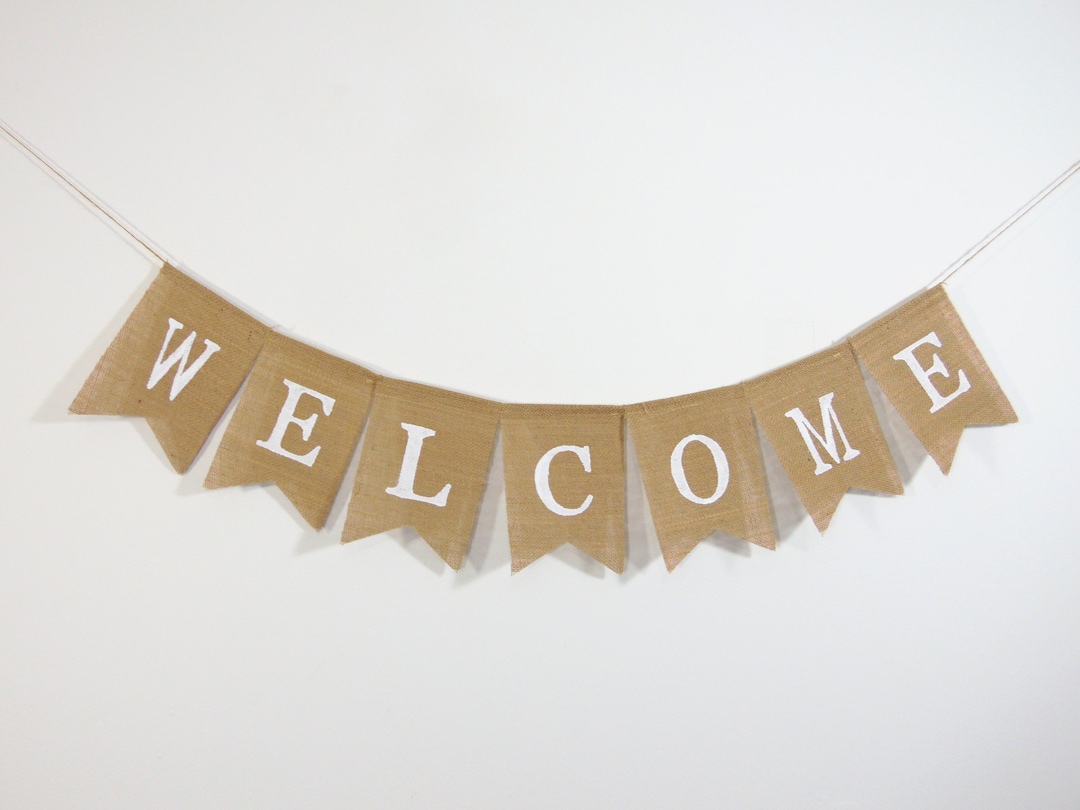 Welcome Banner, Burlap Banner, Welcome Home Decorations, Welcome Home ...