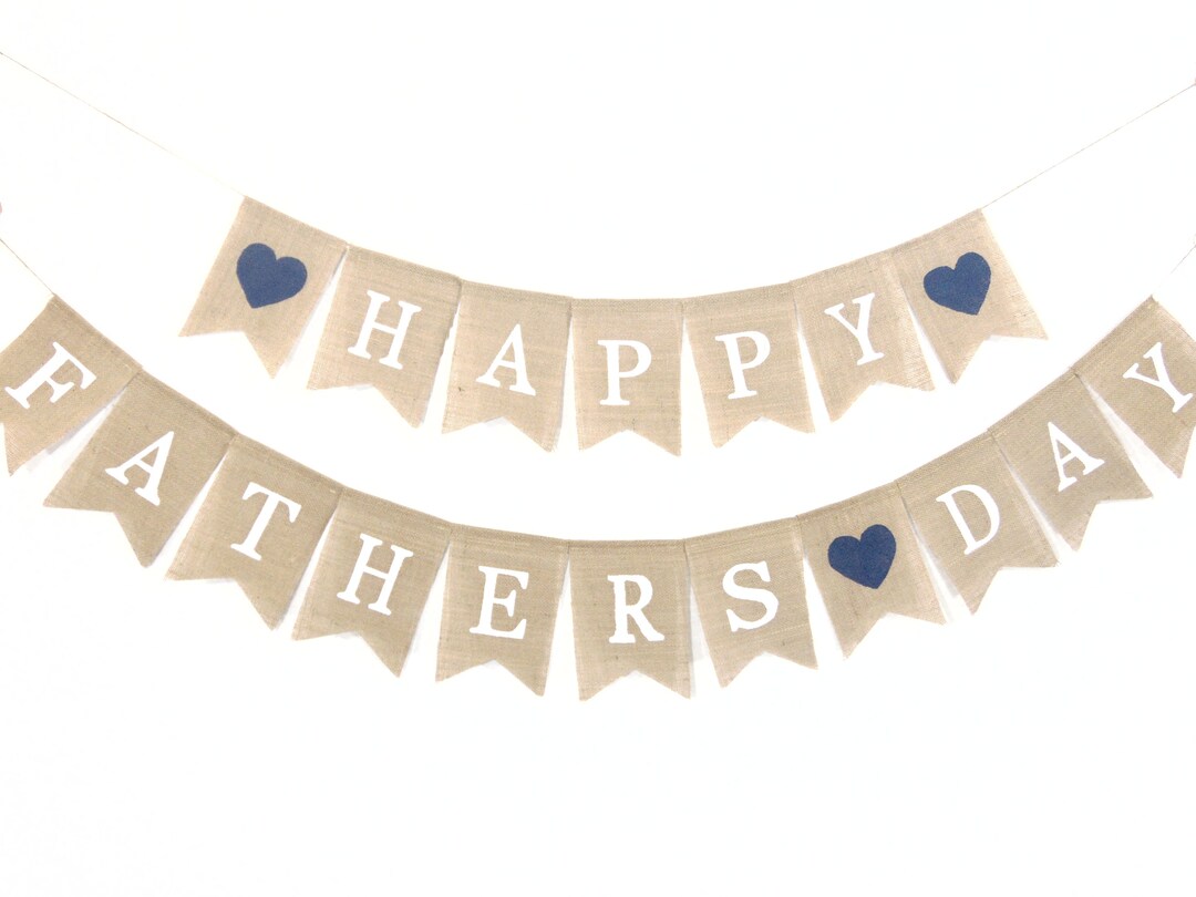 Happy Fathers Day Burlap Banner, Fathers Day Banner, Fathers Day Burlap ...