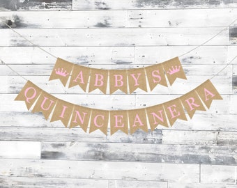 Mis Quince Banner Custom Quinceanera Banner, Name Banner Custom 15th ...