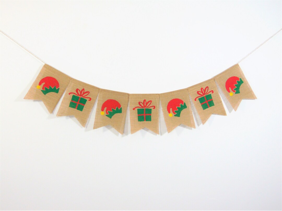 Christmas Decor, Elf Christmas Banner, Christmas Gifts Bunting, Holiday ...