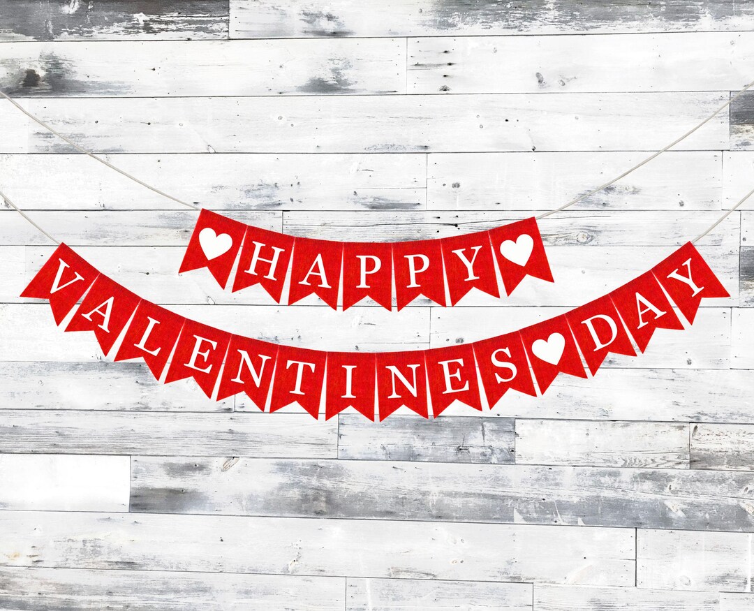 Happy Valentines Day Banner, Valentines Day Decor, Happy V-day ...