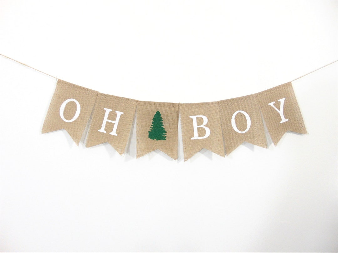 Oh Boy Burlap Banner, Baby Boy Banner, Baby Boy Burlap Banner, Oh Boy ...