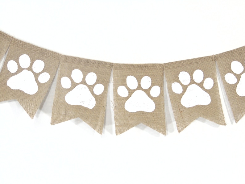 Paw Print Banner Pawty Banner Dog Birthday Banner Puppy - Etsy