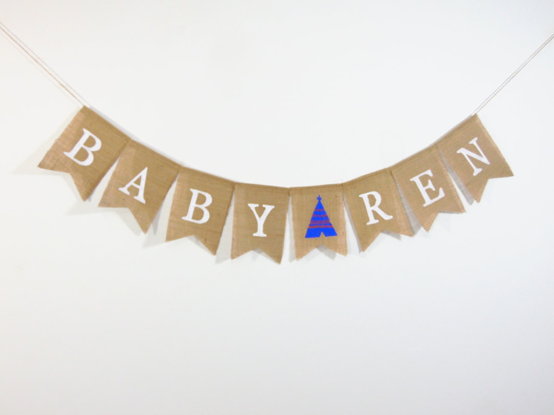 Custom Tee Pee Burlap Banner, Baby Tent Banner, Personalized Name ...