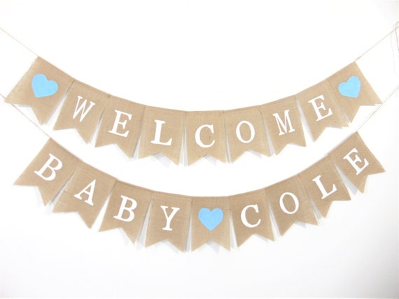 Welcome Baby Banner Burlap Baby Banner Baby Shower - Etsy