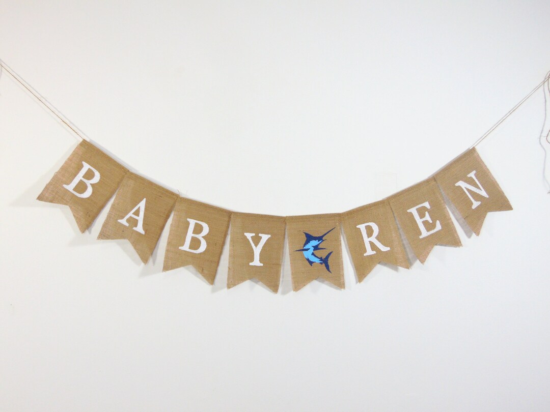 Custom Fish Baby Banner, Boy Baby Shower Decor, Gender Neutral Banner ...