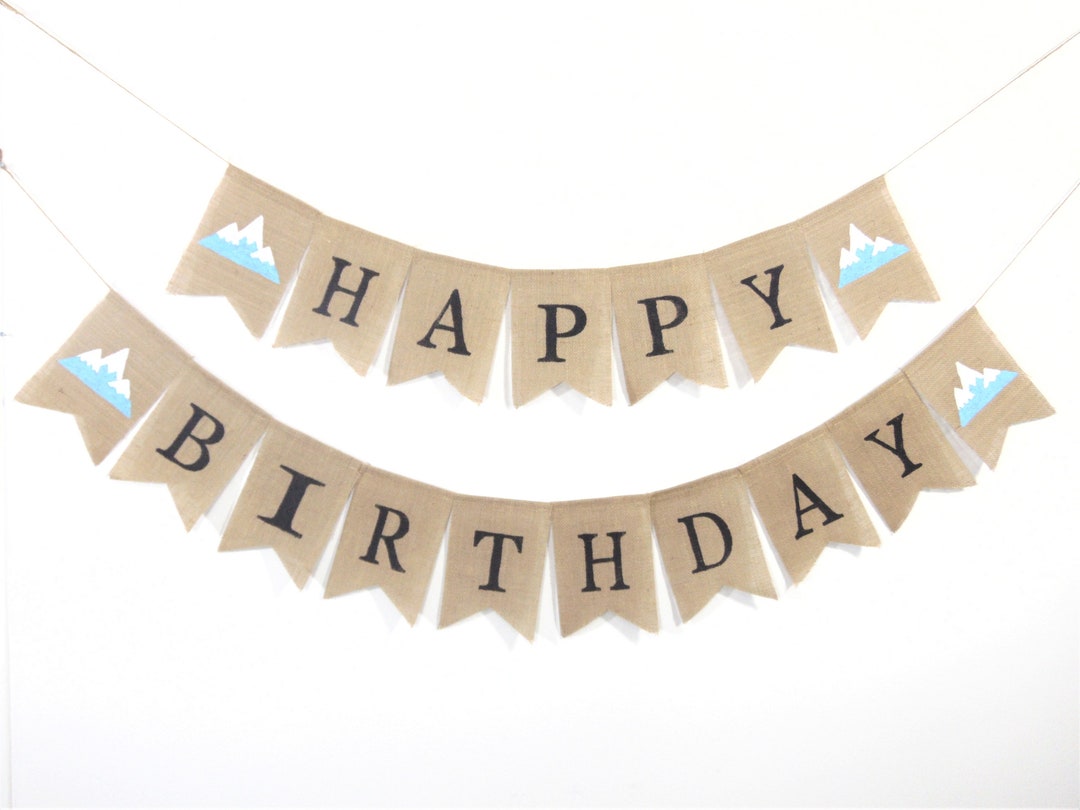 Mountain Birthday Banner, Explorer First Birthday, First Birthday ...