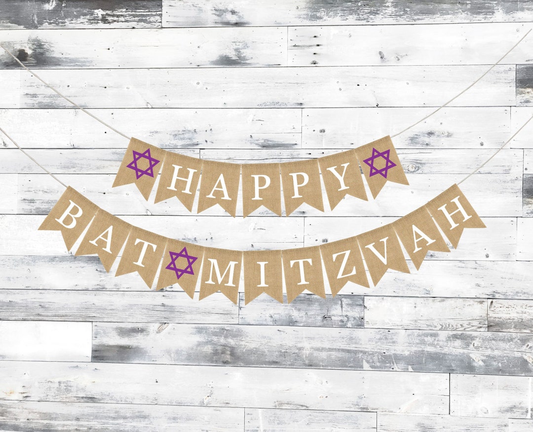 Custom Happy Bat Mitzvah Banner, Custom Bat Mitzvah Decor, Custom Bat ...