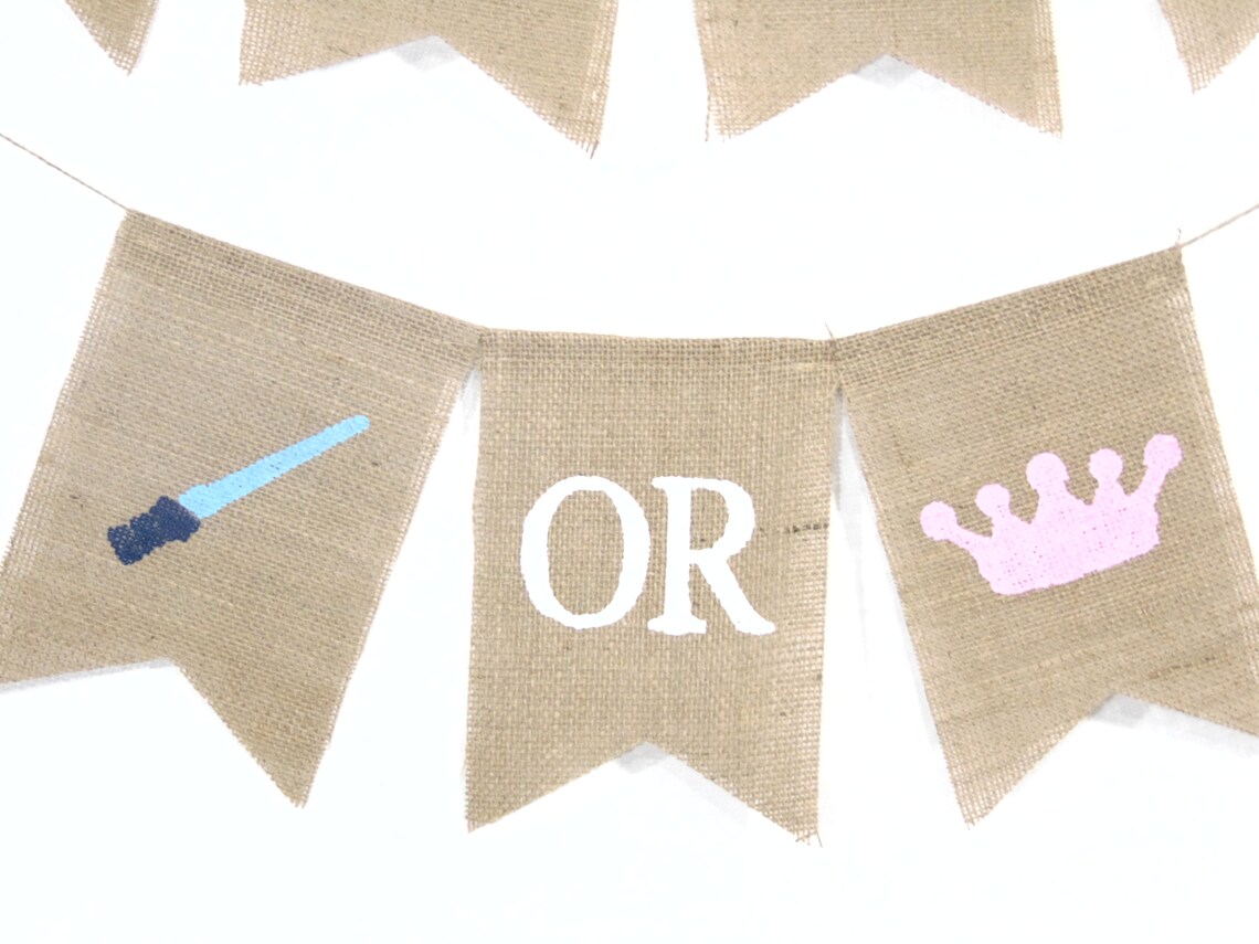 Jedi or Princess Gender Reveal Banner, Jedi or Princess Theme Baby ...