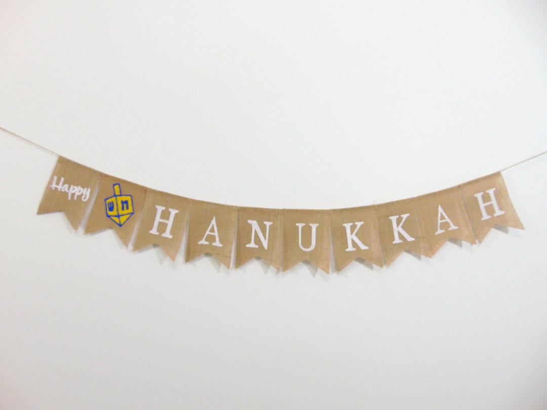 Happy Hanukkah Banner, Dreidel Banner, Hanukkah Decor, Hanukkah Garland ...