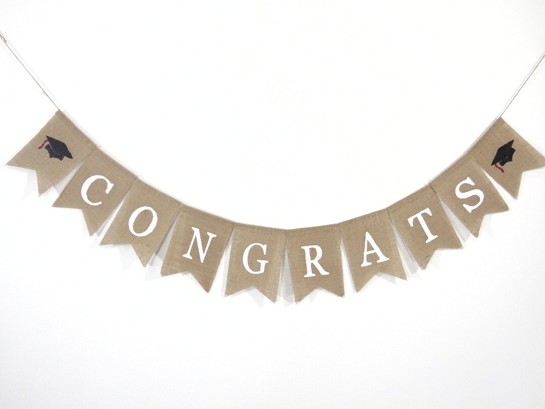 Graduation Burlap Banner, Class of 2023 Banner, Congratulations Banner ...
