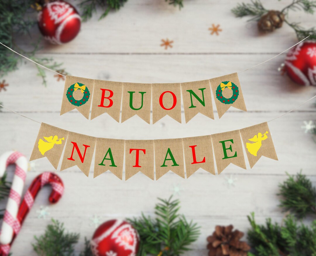 Buon Natale Banner, Italian Christmas Decorations, Christmas ...