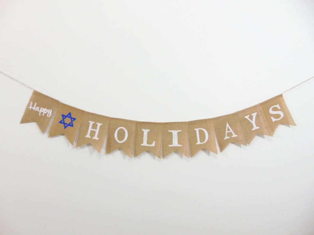 Happy Holidays Banner, Star of David Banner, Hanukkah Decor, Hanukkah ...
