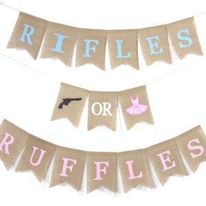 Rifles or Ruffles Banner, Gender Reveal Banner, Rifles or Ruffles Baby ...