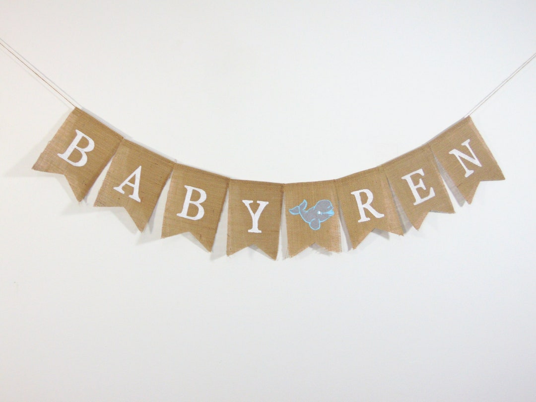 Custom Beluga Name Banner, Beluga Banner Decorations, Nautical Shower ...
