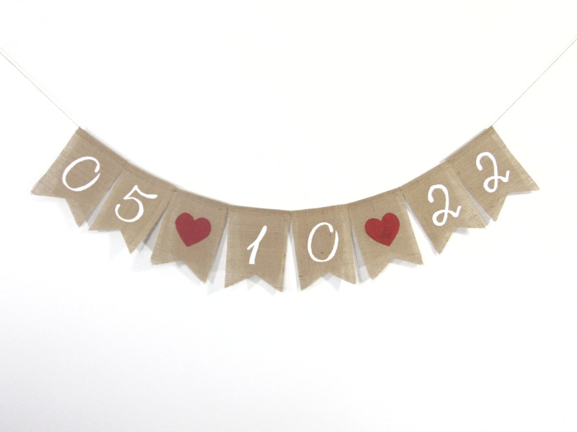 Save the Date Banner, Custom Wedding Date Banner, Save the Date Bunting ...