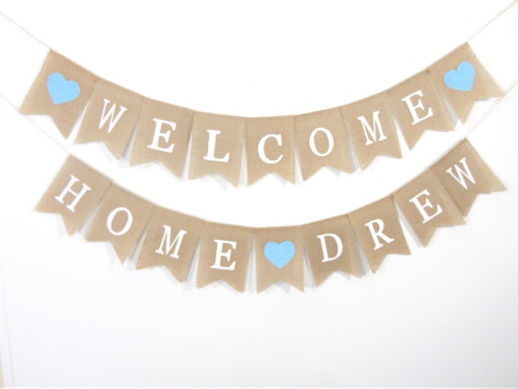 Welcome Home Baby Banner Burlap Baby Banner Baby Shower - Etsy