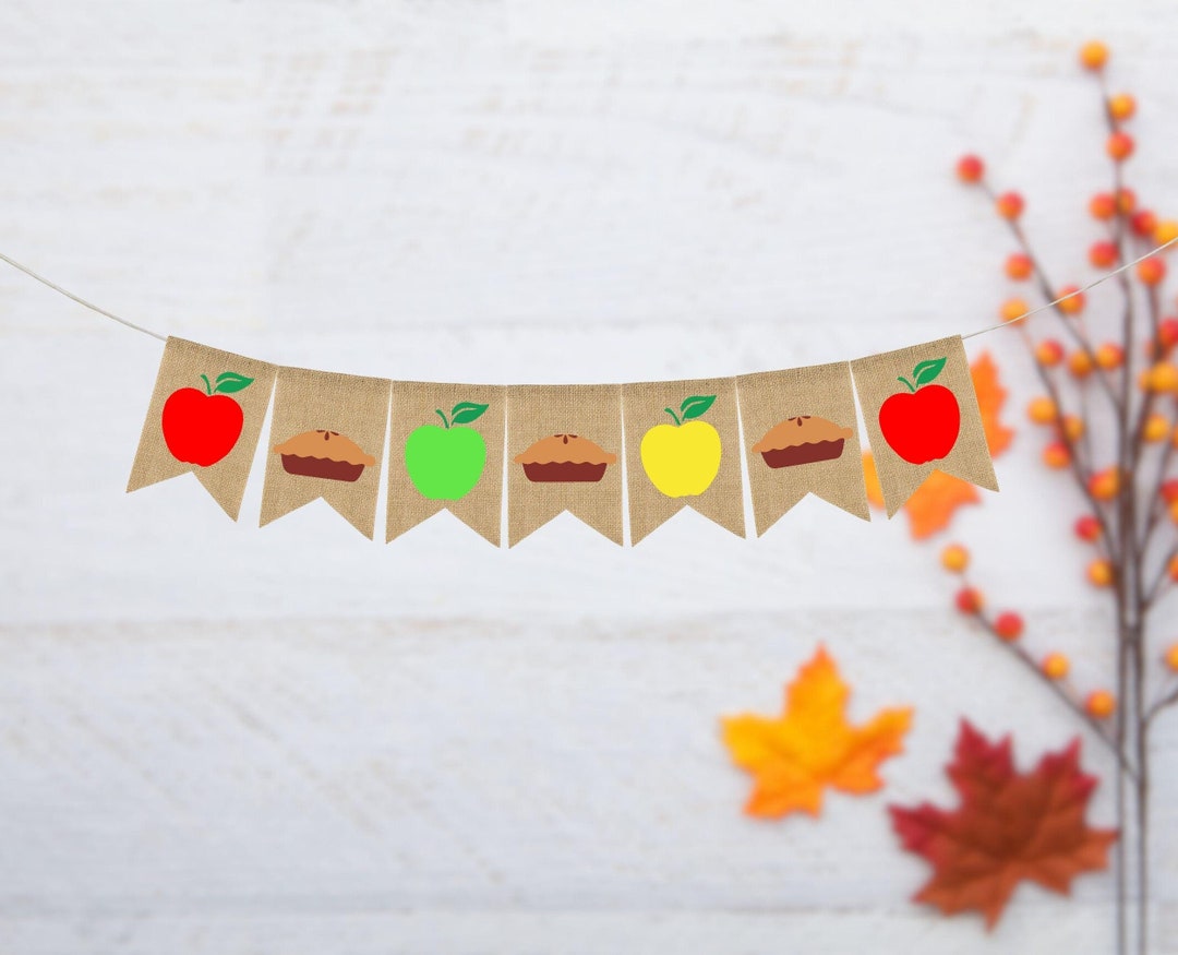 Apple and Pie Fall Banner, Apple and Pie Fall Decor, Apple Garland ...