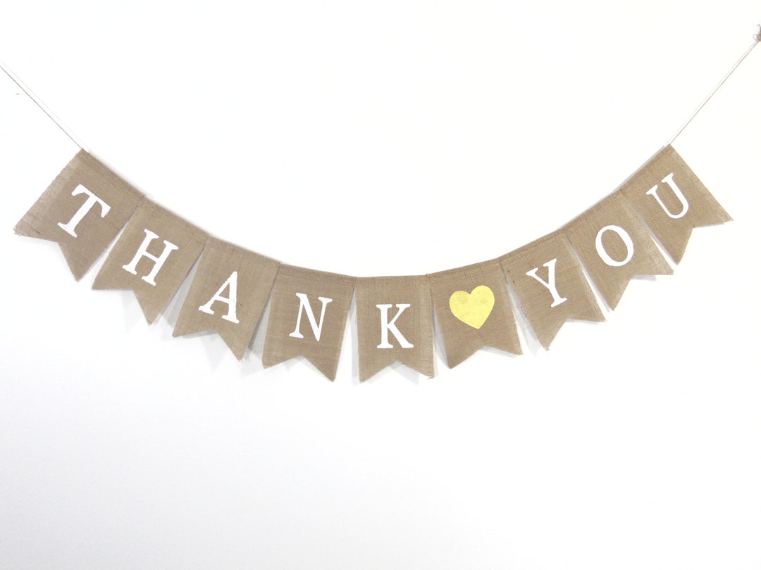 Thank You Burlap Banner Thank You Bunting Thank You Garland - Etsy