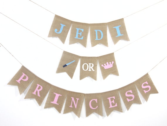 Jedi or Princess Gender Reveal Banner Jedi or Princess Theme - Etsy