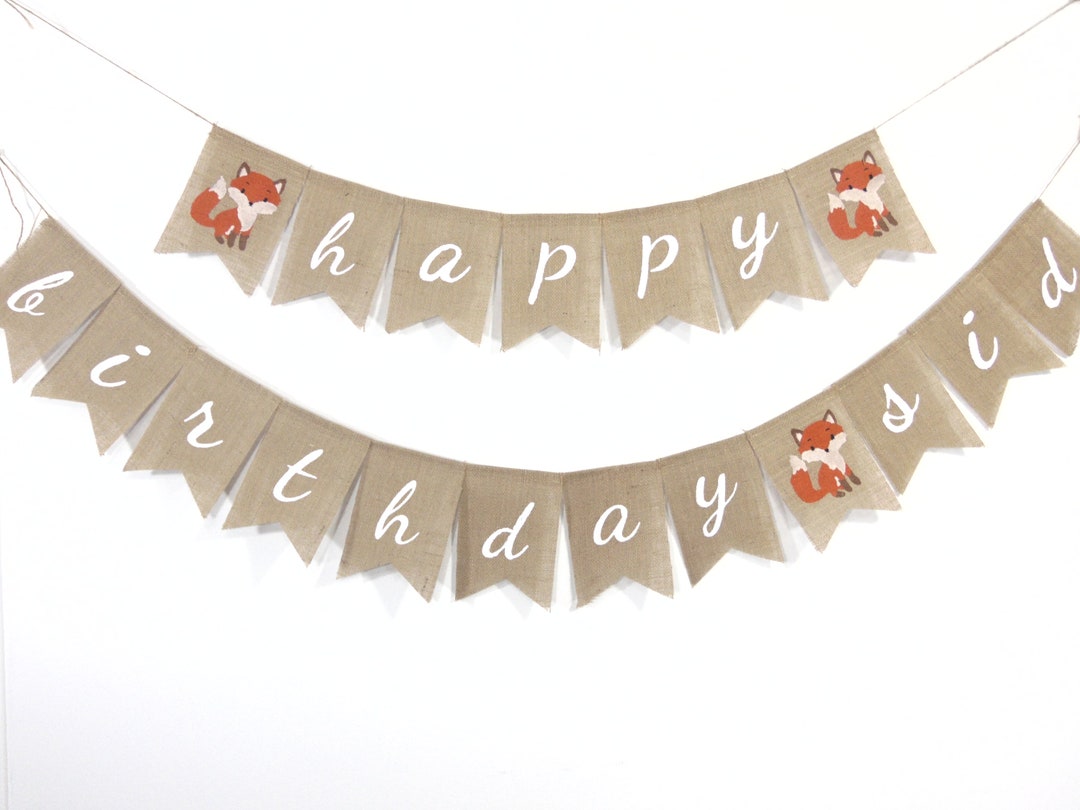 Fox Birthday Banner, Fox First Birthday, First Birthday Banner, Custom ...