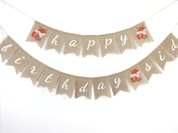 Fox Birthday Banner Fox First Birthday First Birthday - Etsy