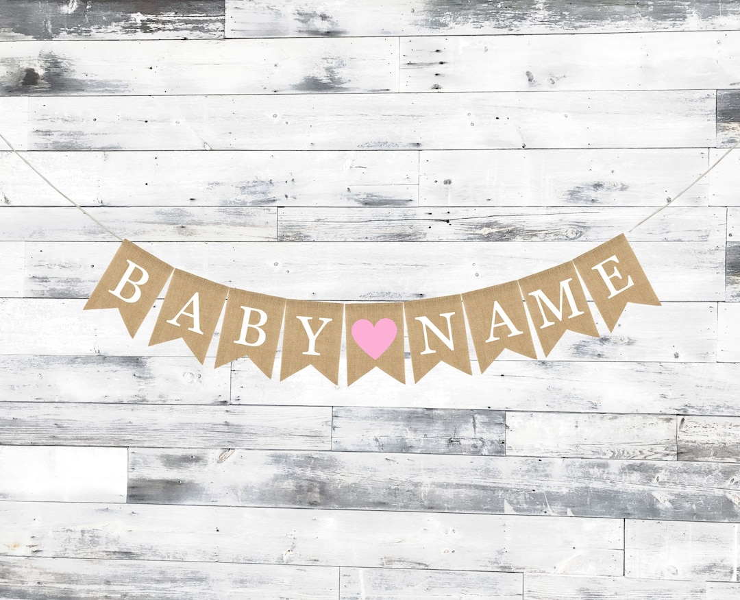 Custom Baby Name Banner, Pink Baby Shower Decorations, Girl Shower ...