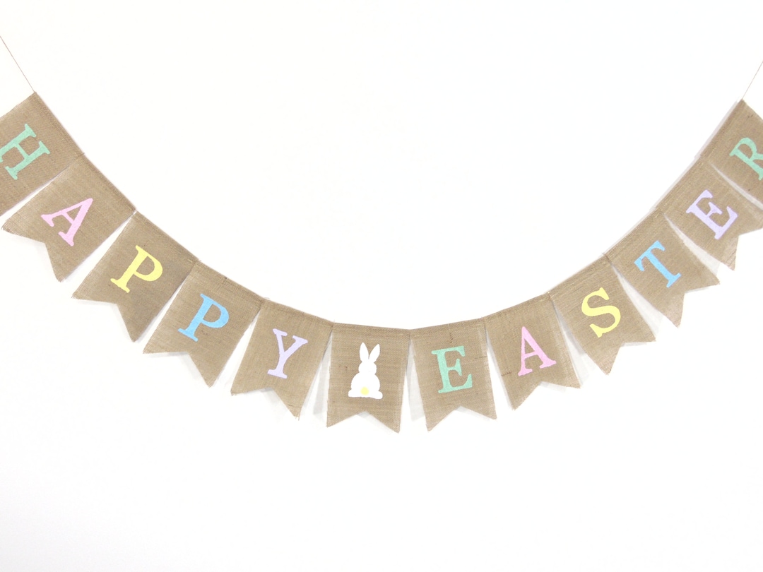 Happy Easter Banner, Easter Decor, Easter Bunting, Easter Garland ...