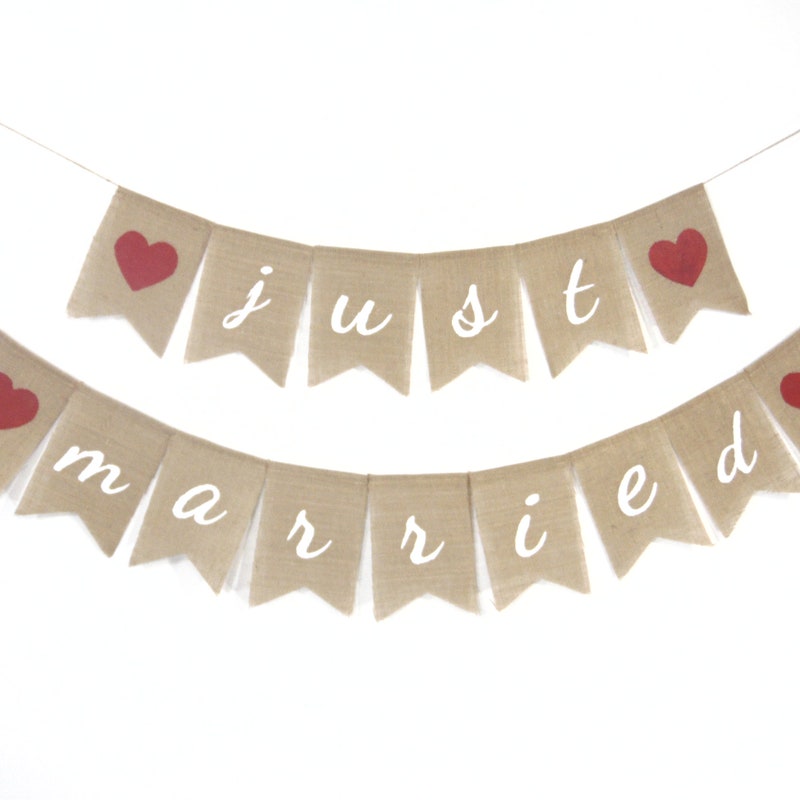 Just Married Banner - Etsy