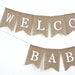 Welcome Baby Banner Burlap Baby Banner Baby Shower - Etsy