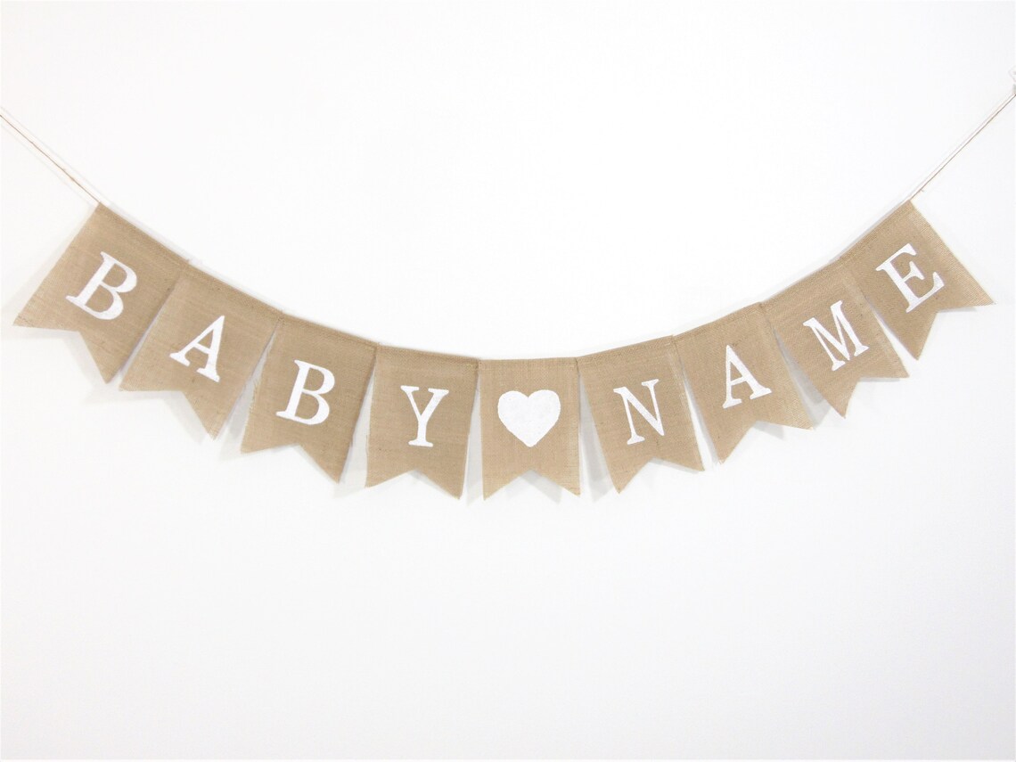 Custom Baby Name Banner Gender Neutral Baby Shower - Etsy