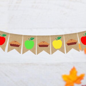 Apple and Pie Fall Banner, Apple and Pie Fall Decor, Apple Garland ...
