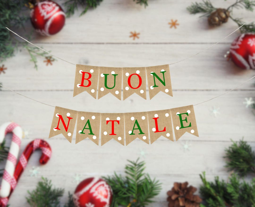 Buon Natale Banner, Italian Christmas Decorations, Christmas ...