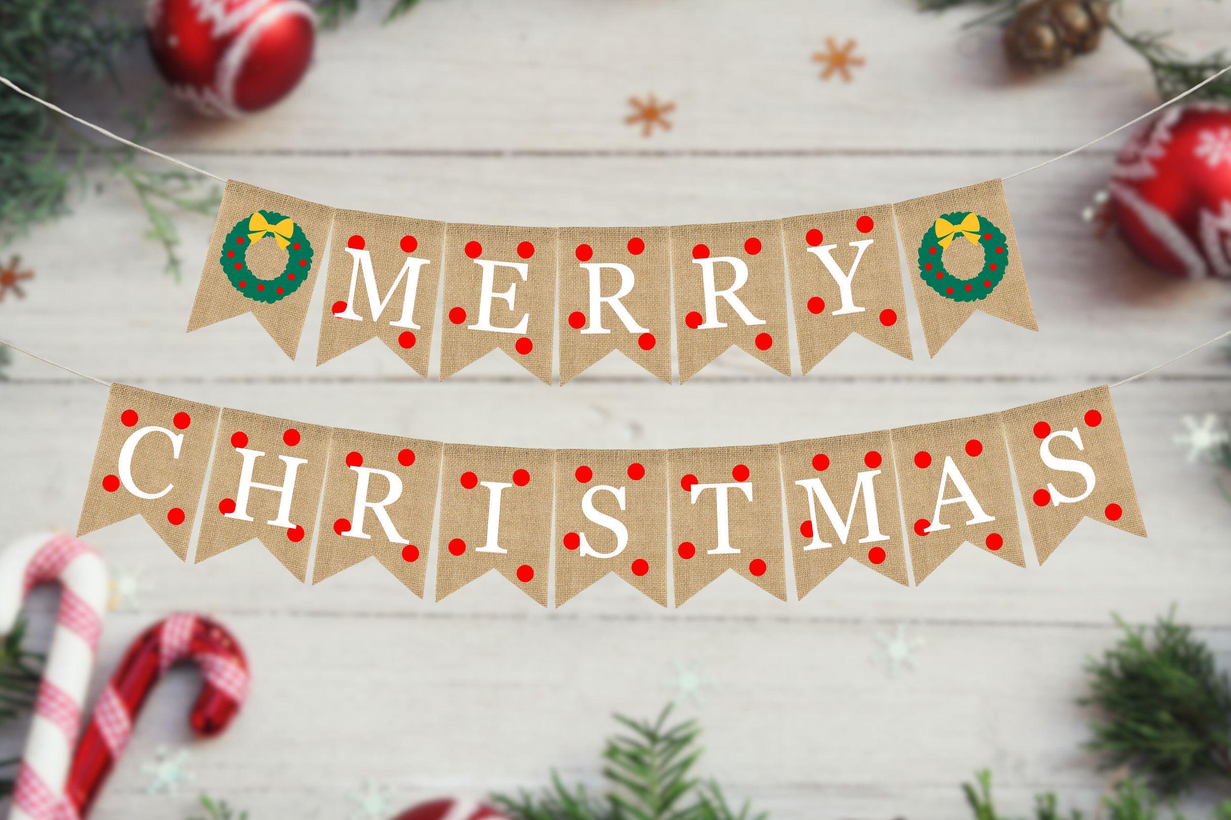 Merry Christmas Banner, Merry Christmas Bunting, Christmas Decor ...