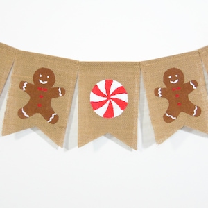Gingerbread Christmas Banner, Peppermint Christmas Bunting, Christmas ...
