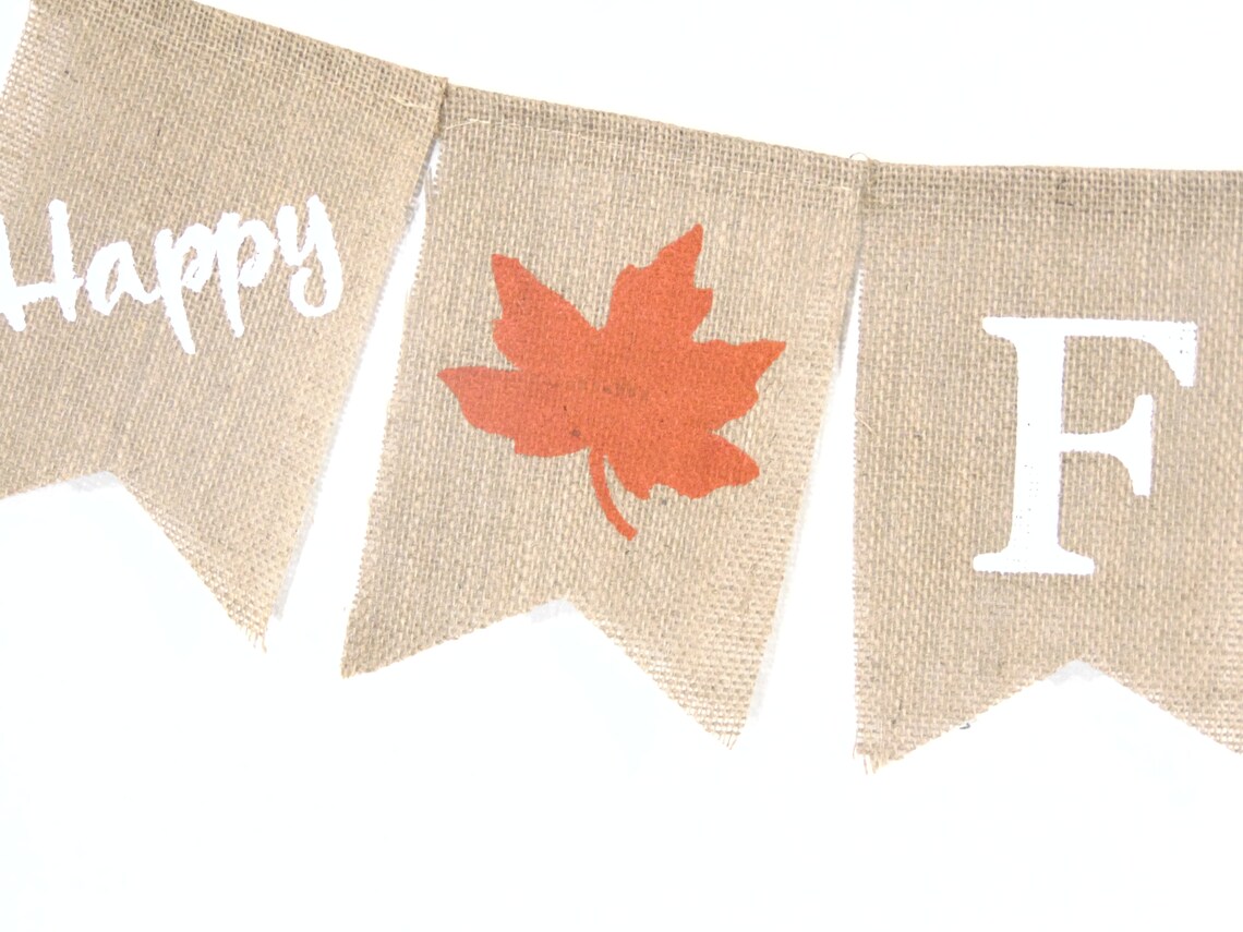 Happy Fall Burlap Banner, Fall Decorations, Autumn Burlap Banner, Happy ...