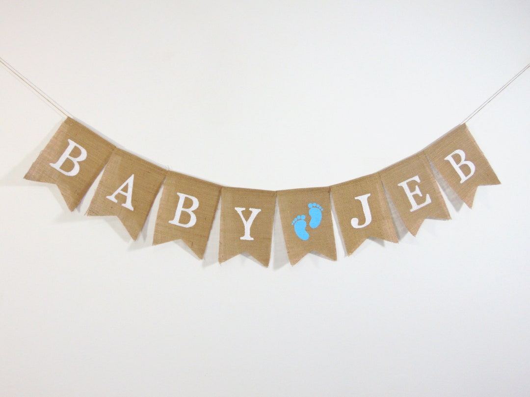Custom Footprint Banner, Baby Footprint Shower Decorations, Baby ...
