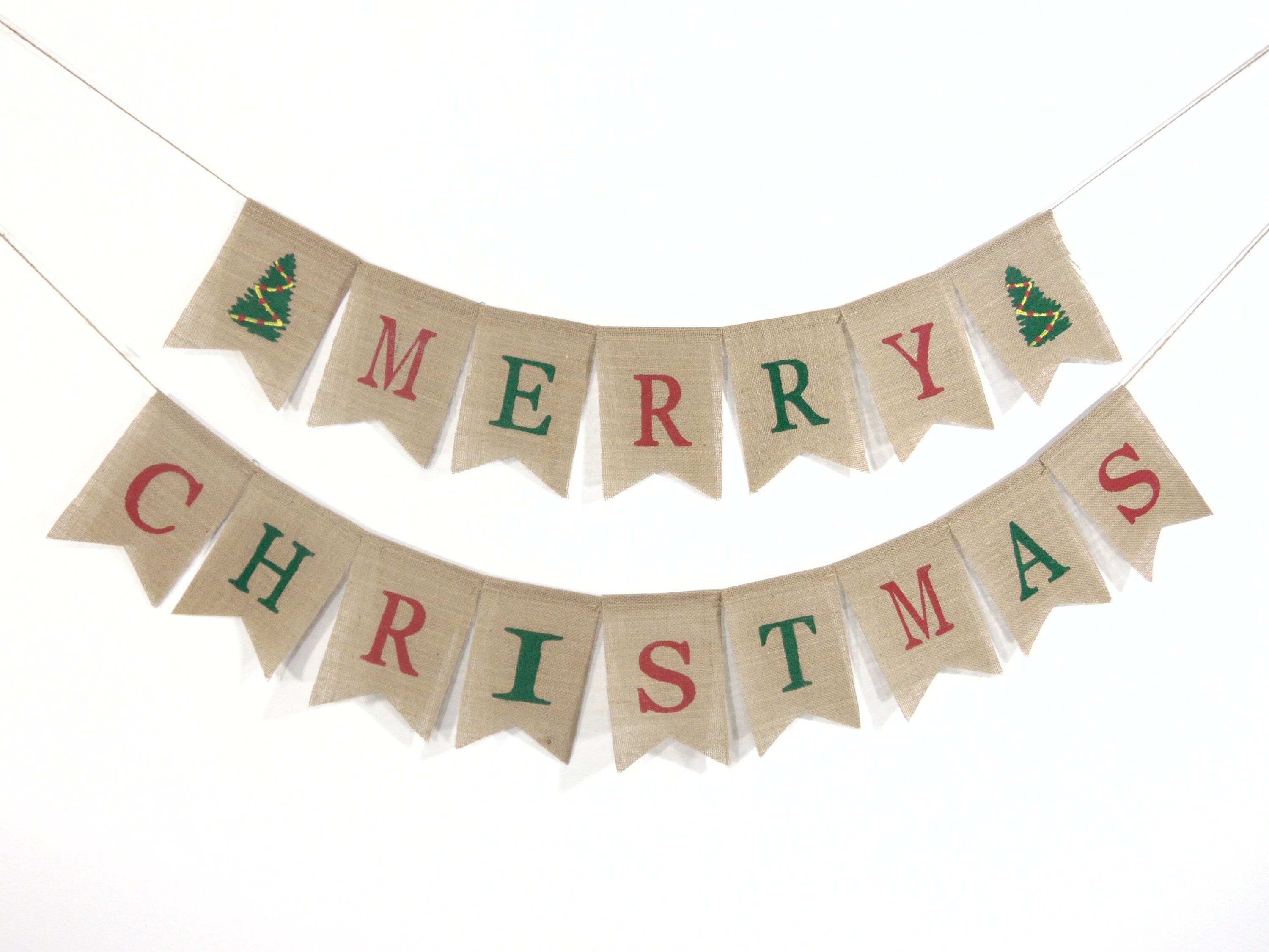 Merry Christmas Banner, Merry Christmas Bunting, Christmas Decor ...