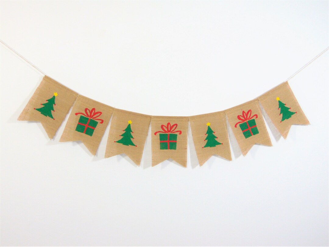 Christmas Decor Banner, Christmas Tree Bunting, Christmas Decor ...