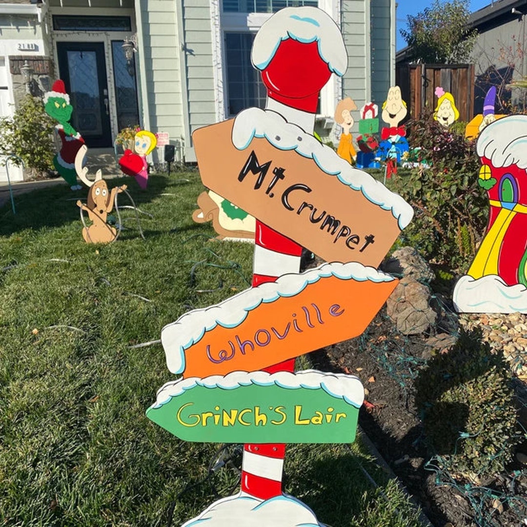Grinch Mount Crumpit Whoville Sign Yard Art - Etsy Australia
