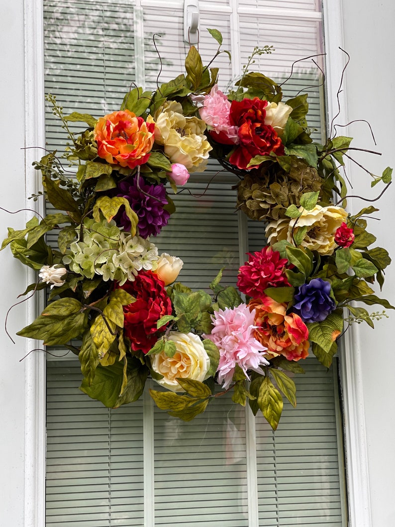 Spring Summer Wreath Elegant Front Door Wreath. All Season - Etsy