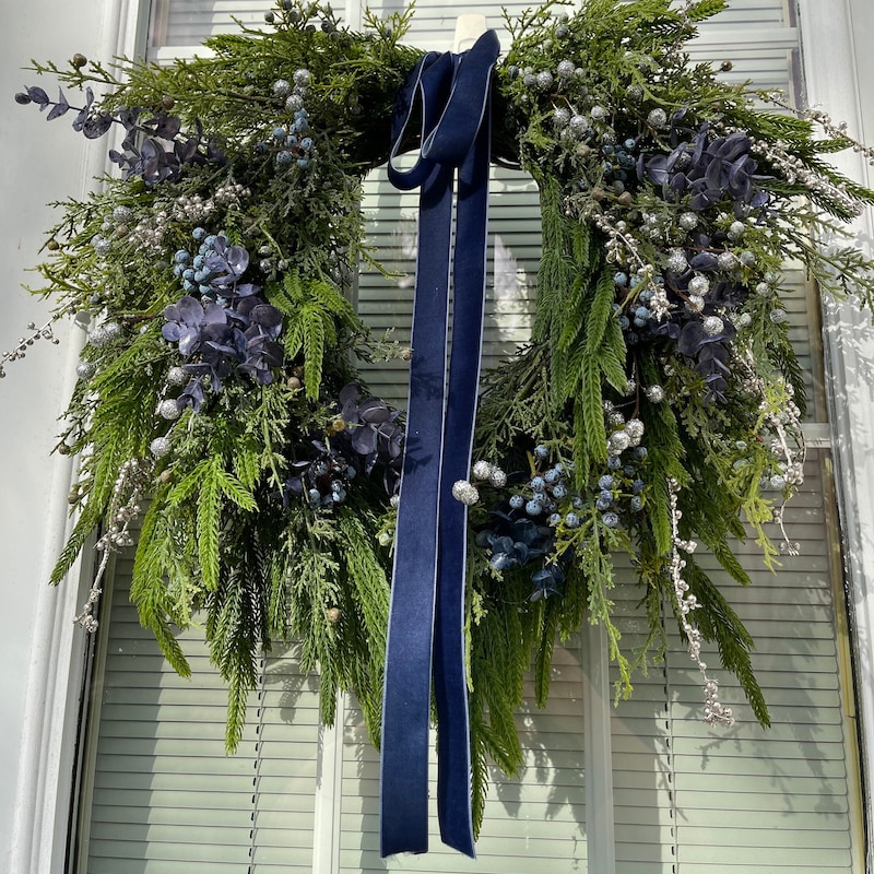 Blue Christmas Wreath - Etsy