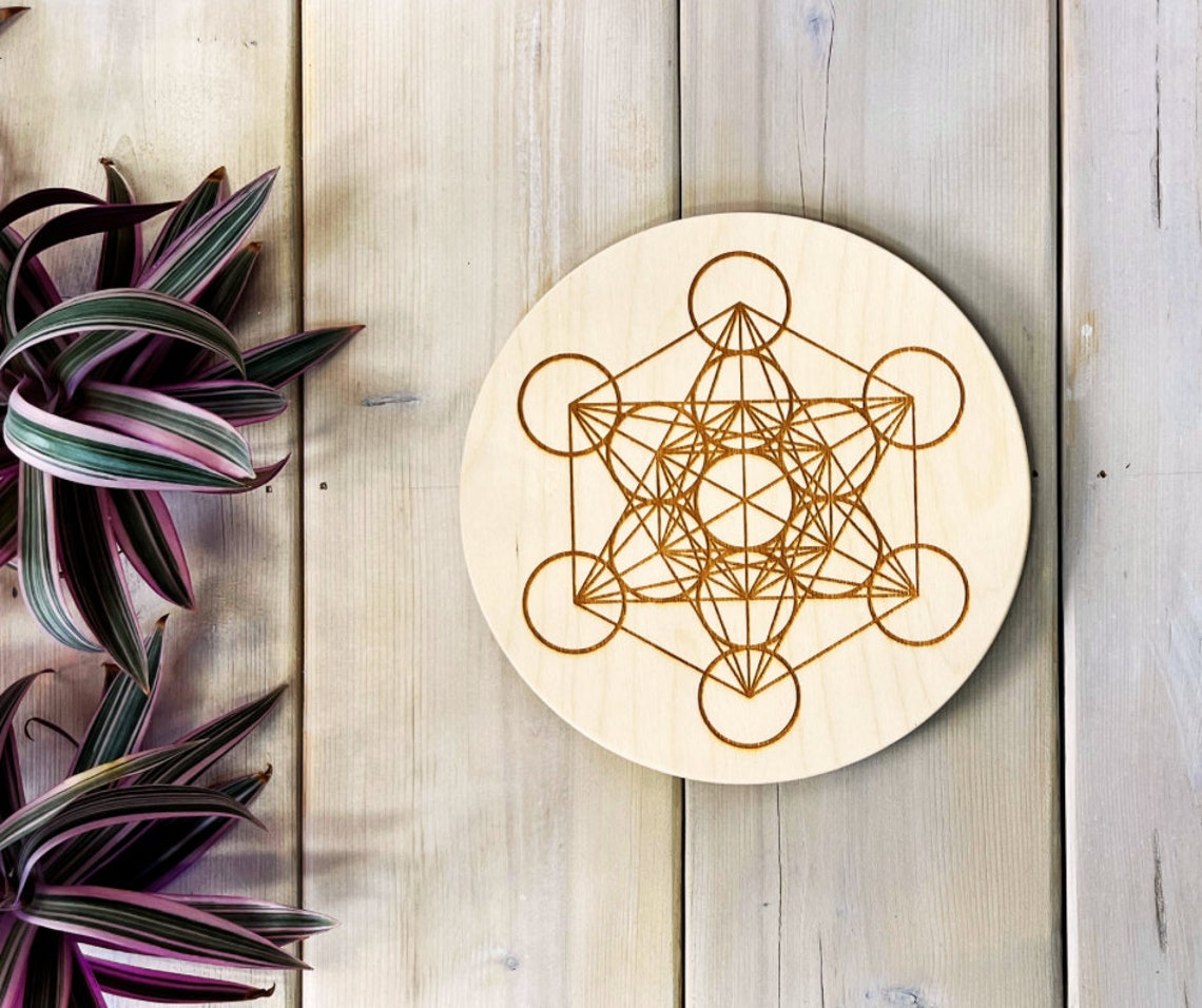 Metatron's Cube Crystal Grid Board, Wood Crystal Grid Board, Sacred ...
