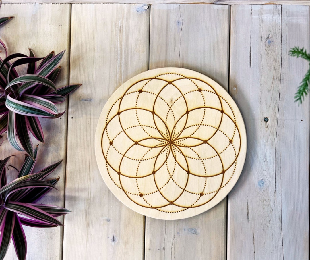 Torus Crystal Grid Board, Good Vibes Crystal Grid Board, Wood Crystal ...