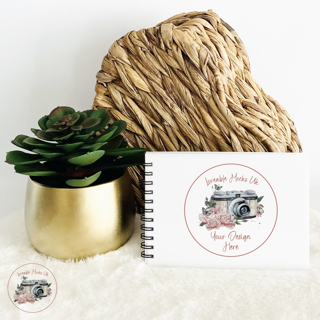 A6 Spiral Notebook, Sublimation Blanks, Mockup, Boho Heart Mockup, Real ...