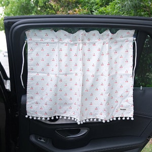 Cute Car Window Sun Shade Double Layer Lace Curtain Car Accessories for ...