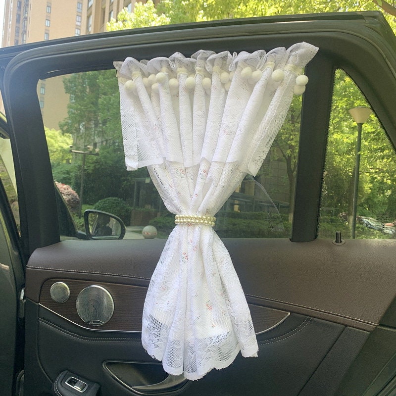 Double Layer Lace Flower Car Window Sun Shade Car Accessories for Girls ...
