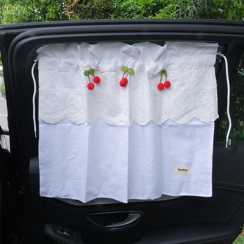 Cute Car Window Sun Shade Double Layer Lace Curtain Car - Etsy